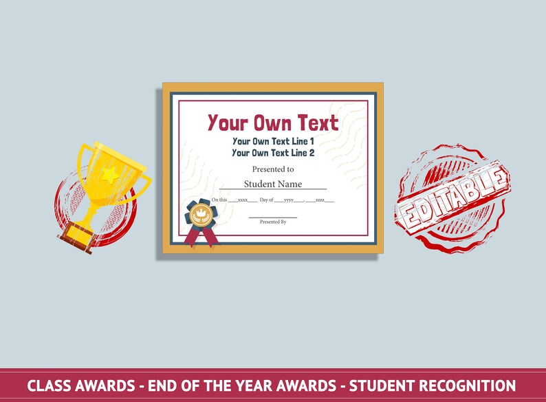Editable Student of the Month Awards, End of School Year Awards ...