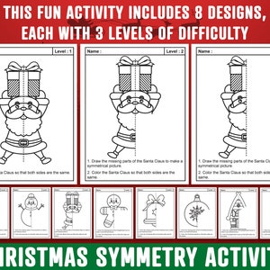 Christmas Symmetry Worksheet, Christmas Theme Lines of Symmetry ...