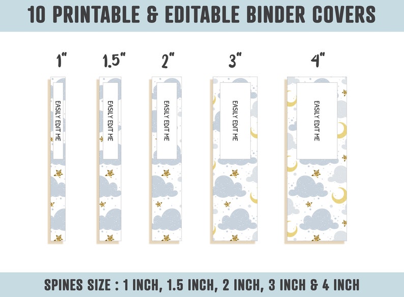 Binder Cover Printable Editable 10 Coversspines Binder - Etsy