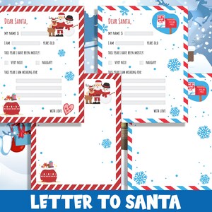 Printable Magical Kids Letter to Santa Kit: 2 Enchanting Designs, Fill ...