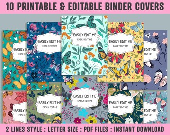 Butterfly Binder Cover Printable - Etsy