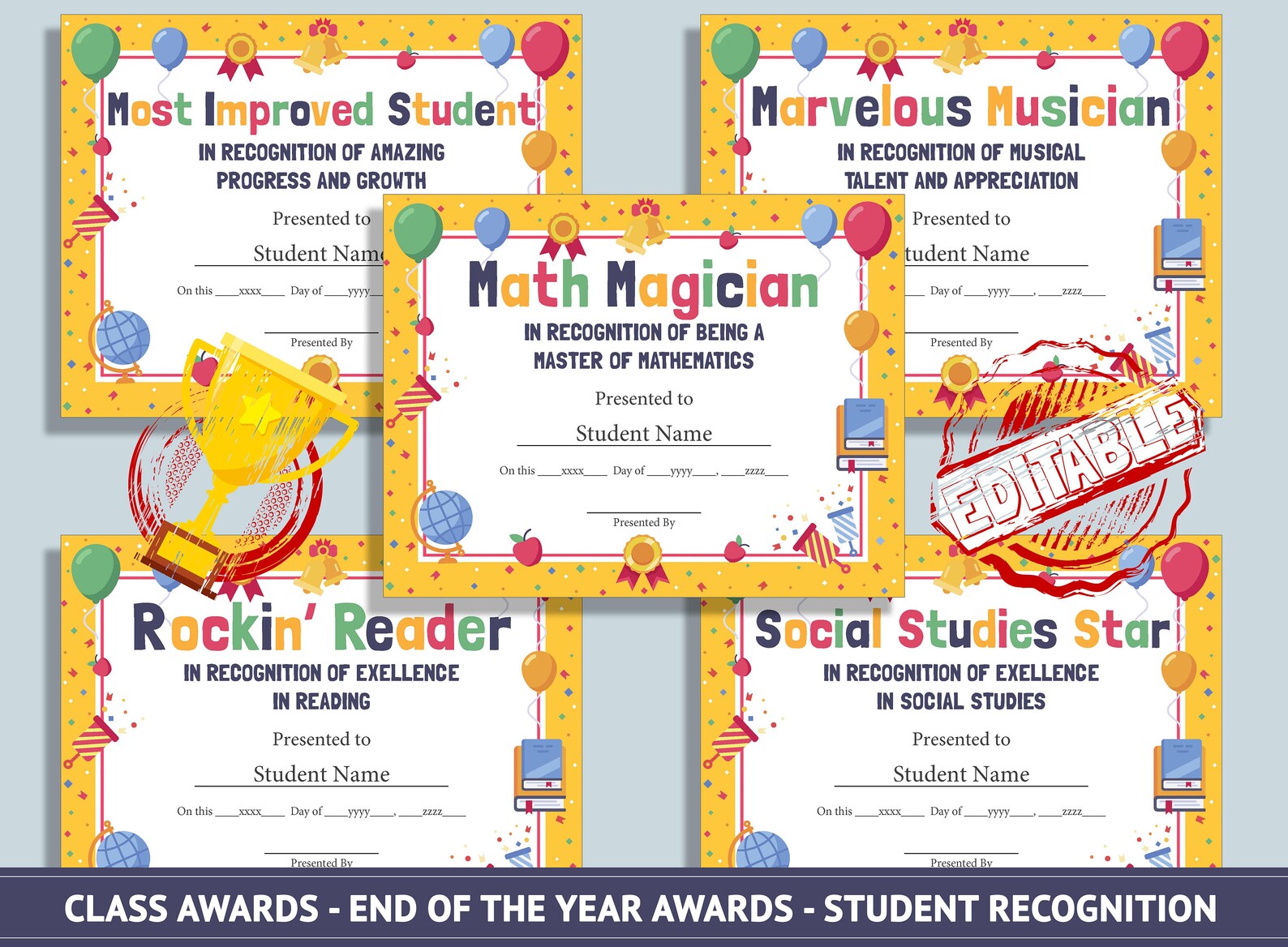 Editable Superlatives Certificates, End of the Year Classroom Awards ...