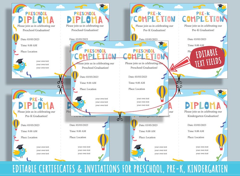 Editable Little Graduates: Preschool and Kindergarten - Etsy