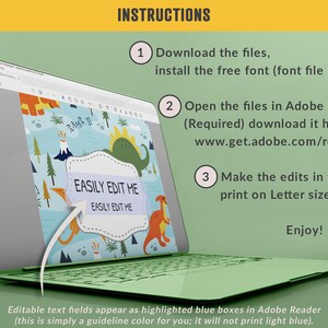 Cute Dinosaur Family Binder Cover, 10 Printable & Editable Binder ...