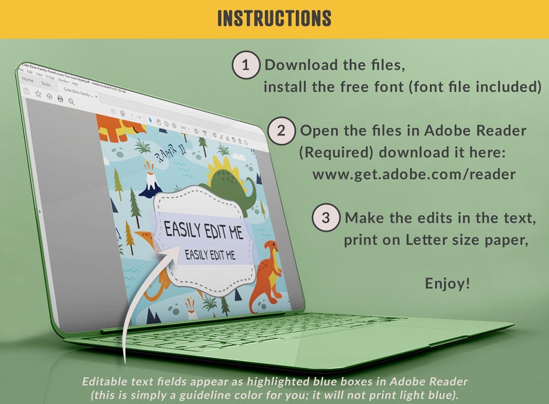 Cute Dinosaur Family Binder Cover 10 Printable & Editable - Etsy