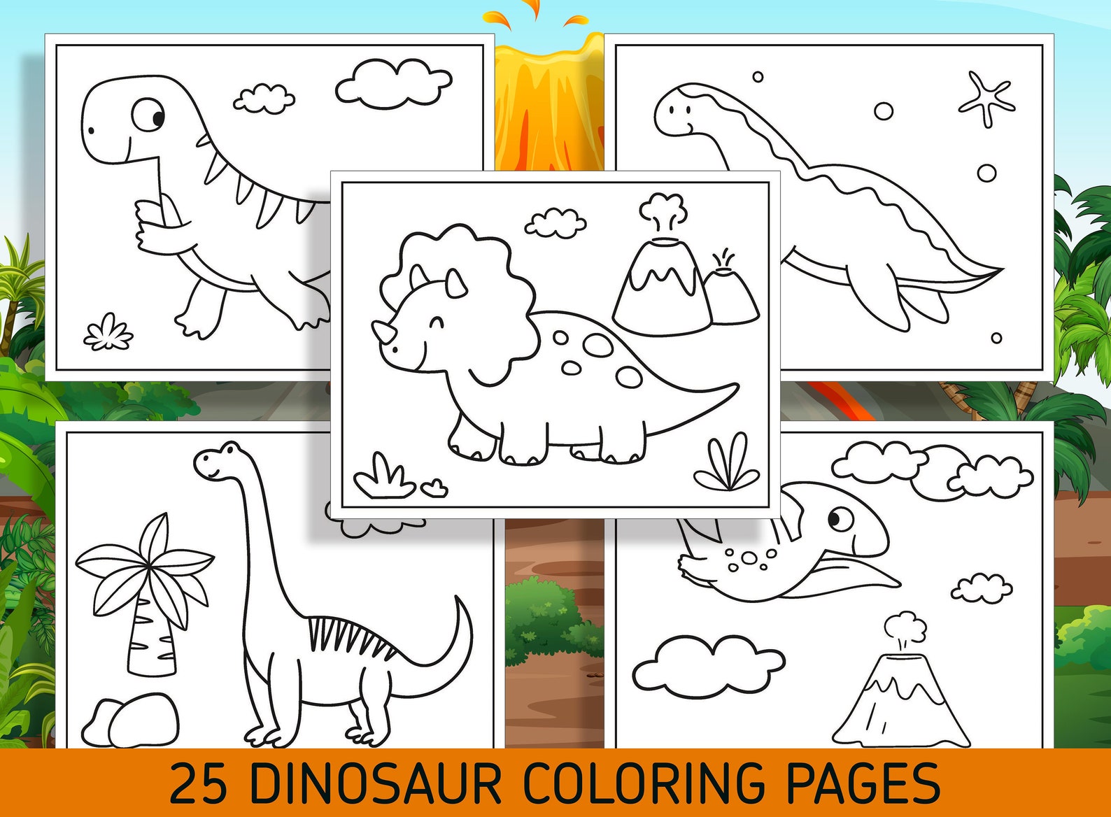 Roar-some Fun for Kids 25 Easy Dinosaur Coloring Pages for Kindergarten ...