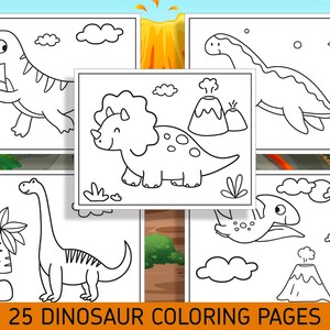 Roar-some Fun for Kids 25 Easy Dinosaur Coloring Pages for Kindergarten ...