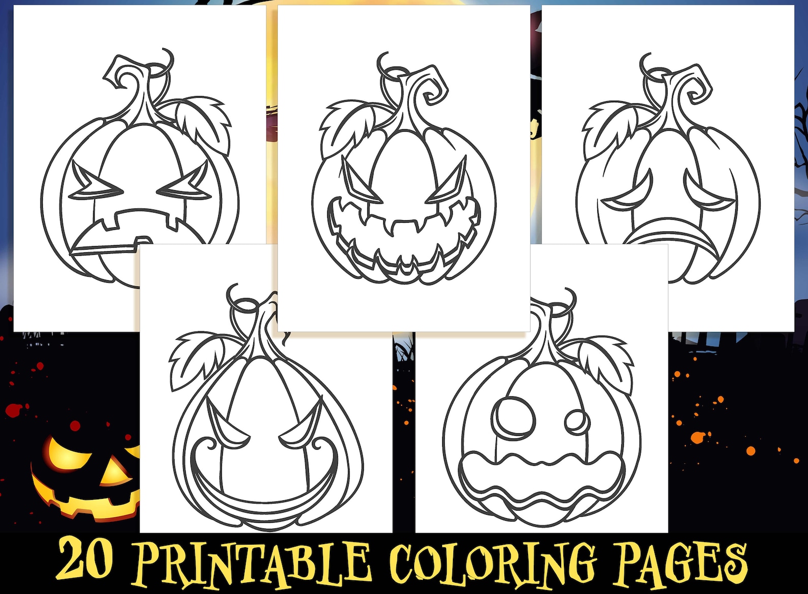 Pumpkin Coloring Pages, 20 Pumpkin Coloring Sheets for Kids, Boys ...