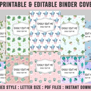 Binder Cover Printable Editable, 10 Binder Covers+spines, Binder ...