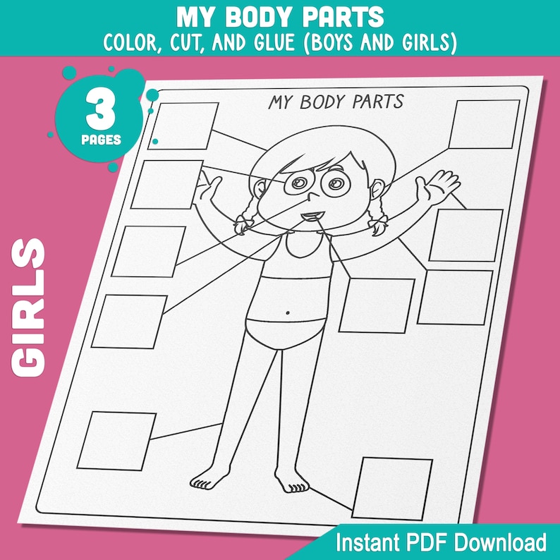 My Body Parts Activities for Preschool, Pre-k: Fun Color, Cut, and Glue ...