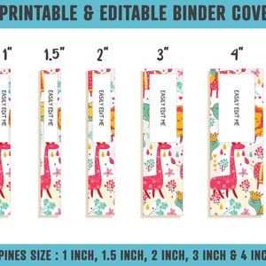 Animal Planner Covers, 10 Editable Binder Covers and Spines, Binder ...