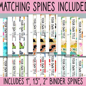 10 Editable Cute Dinosaur Binder Covers, Includes 1, 1.5, 2" Spines ...