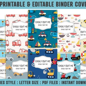 Vehicle Binder Covers, 10 Printable/editable Binder Covers & Spines ...