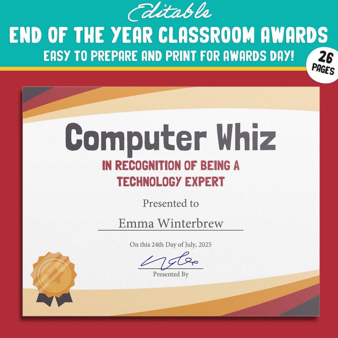 Editable Last Day of School Certificate, End of the Year Awards ...