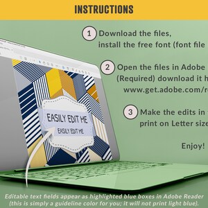 Geometric 3D Binder Cover, 10 Printable/editable Binder Covers+spines ...