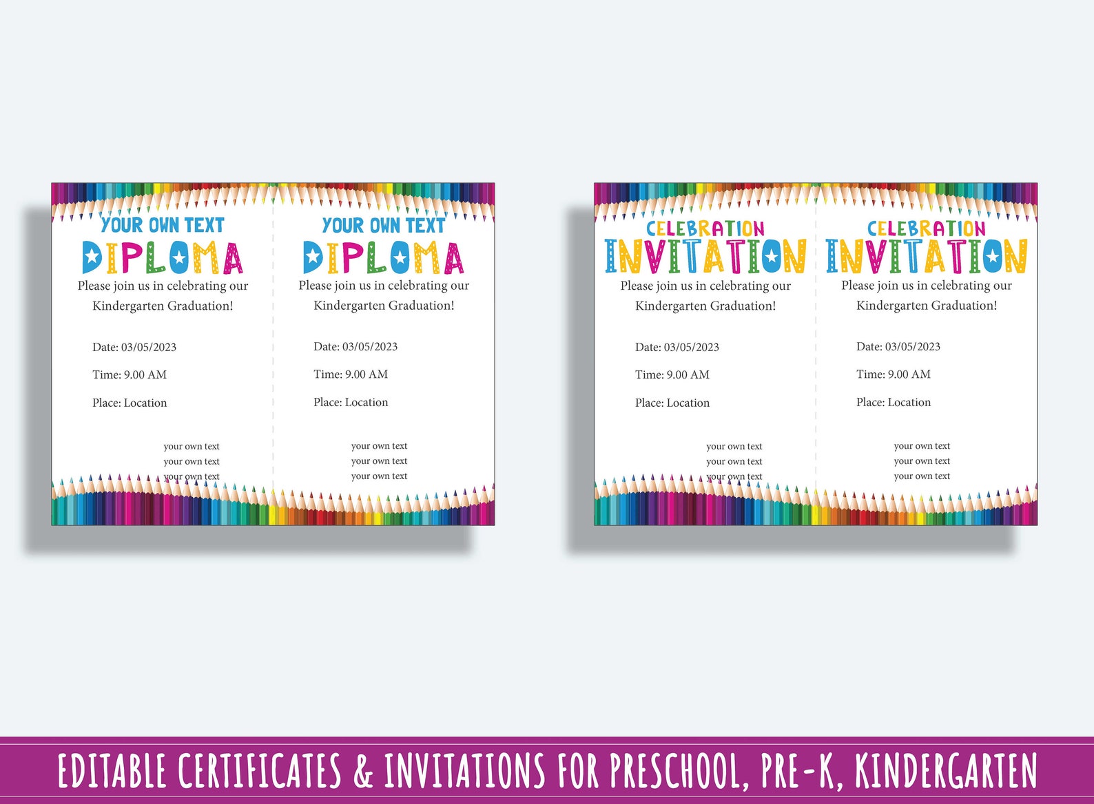 Editable Preschool Awards, Completion Certificates, Diplomas, and ...