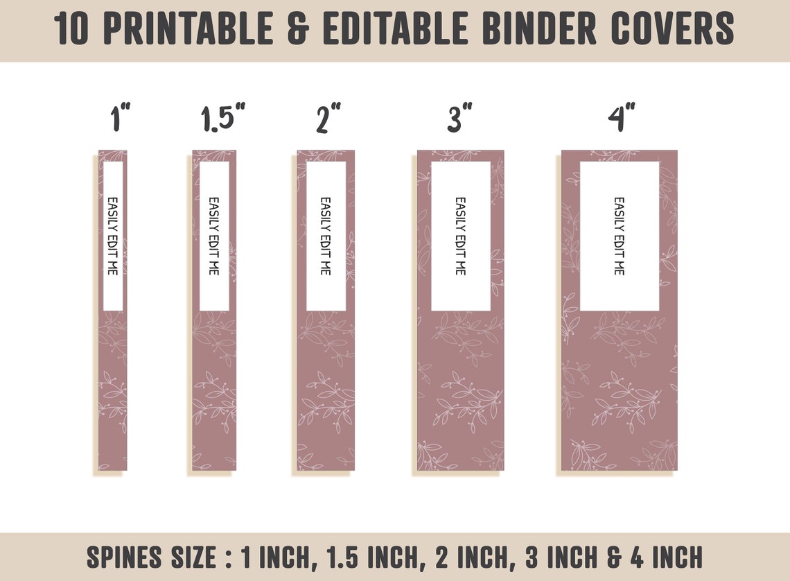 Floral Binder Cover 10 Printable & Editable Binder - Etsy