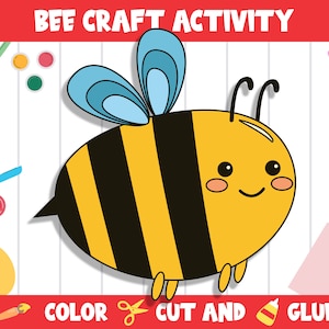 Cute Bee Craft Activity - Color, Cut, and Glue for Prek to 2nd Grade ...