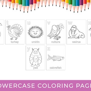 Alphabet Coloring Pages - 52 Printable Animal Alphabet Coloring Pages ...