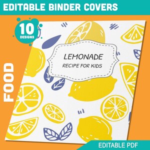 Food Binder Cover, 10 Printable/editable Covers+spines, Teacher/school ...