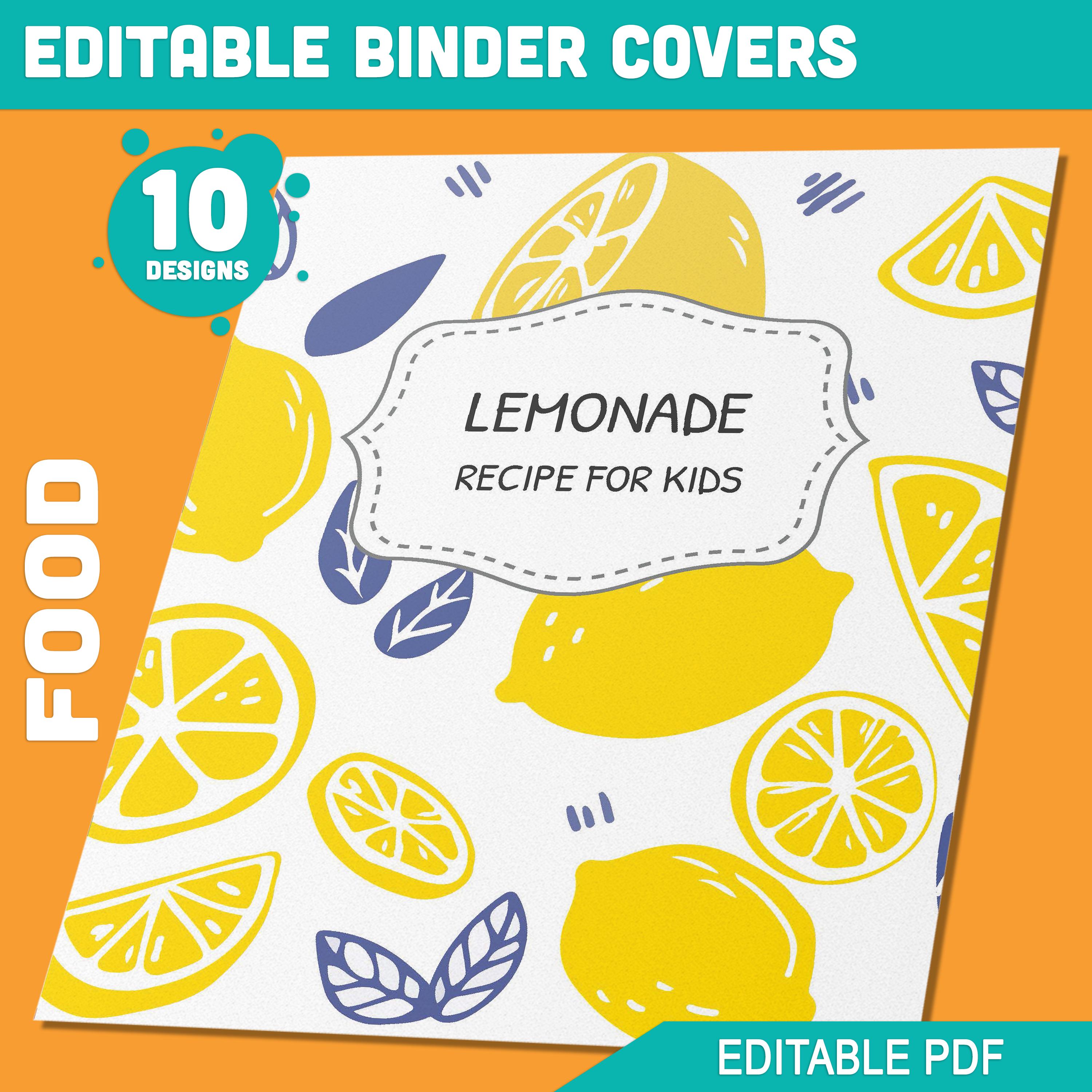 Food Binder Cover, 10 Printable/editable Covers+spines, Teacher/school ...