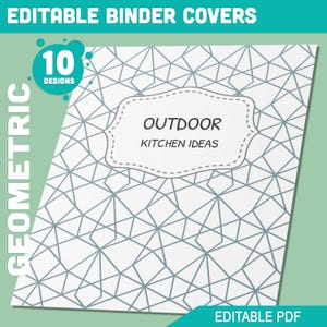Geometric Patterns Binder Cover, 10 Printable & Editable Binder Covers ...