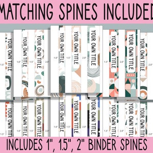 10 Editable Muted Color Palette Binder Covers, Includes 1, 1.5, 2 ...