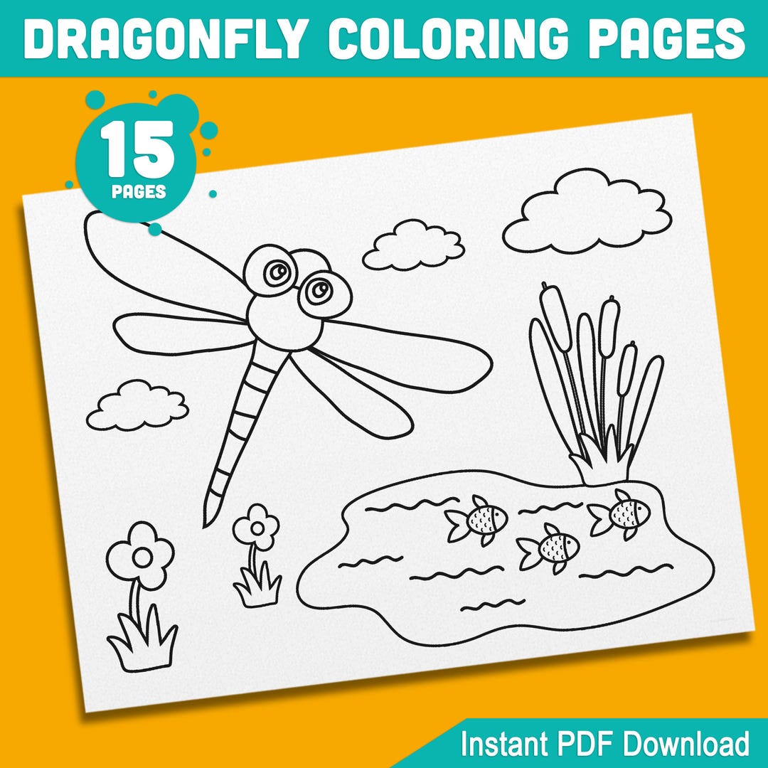 15 Fun Dragonfly Coloring Pages for Toddlers, Pre-k, and Kindergarten ...