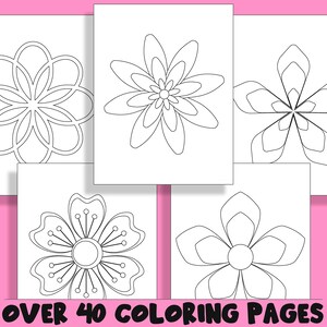 Simple Flower Coloring Pages for Kids: 40 Printable Pages – A High ...