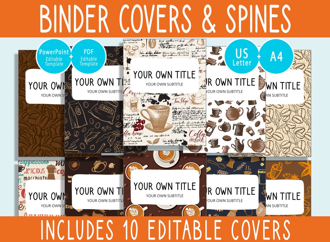 10 Editable Barista Binder Covers Includes 1 1.5 2 - Etsy