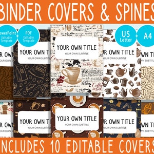 10 Editable Barista Binder Covers, Includes 1, 1.5, 2" Spines ...
