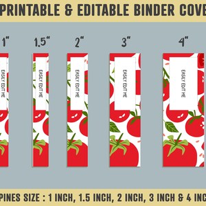 Tomato Binder Covers, 10 Printable & Editable Binder Covers+spines ...