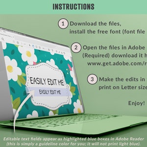 Floral Binder Cover, 10 Printable & Editable Covers+spines, Binder ...