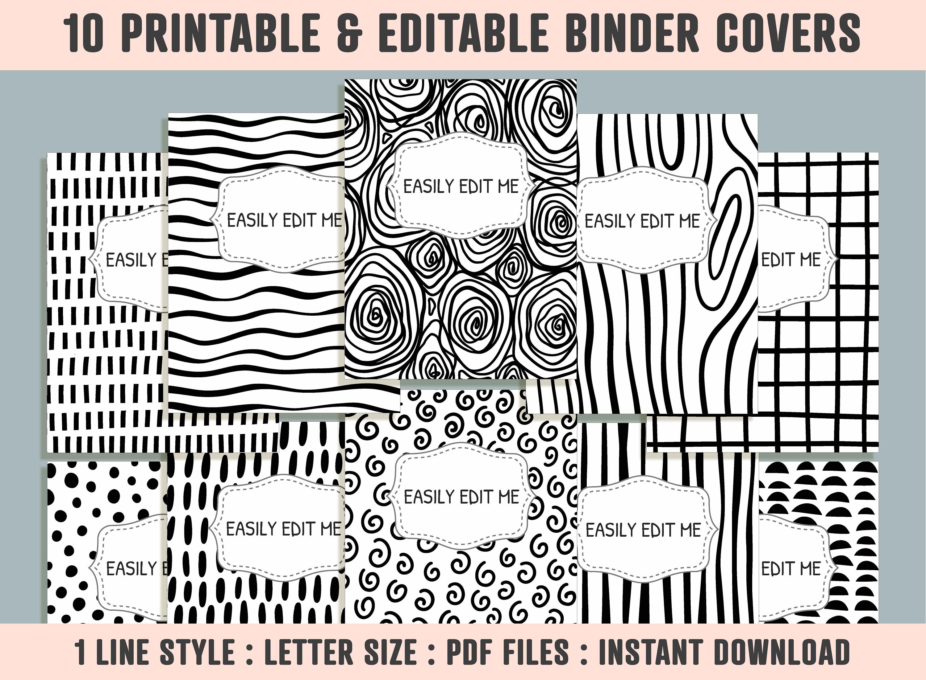 Abstract Vector Binder Cover 10 Printable/editable Binder - Etsy