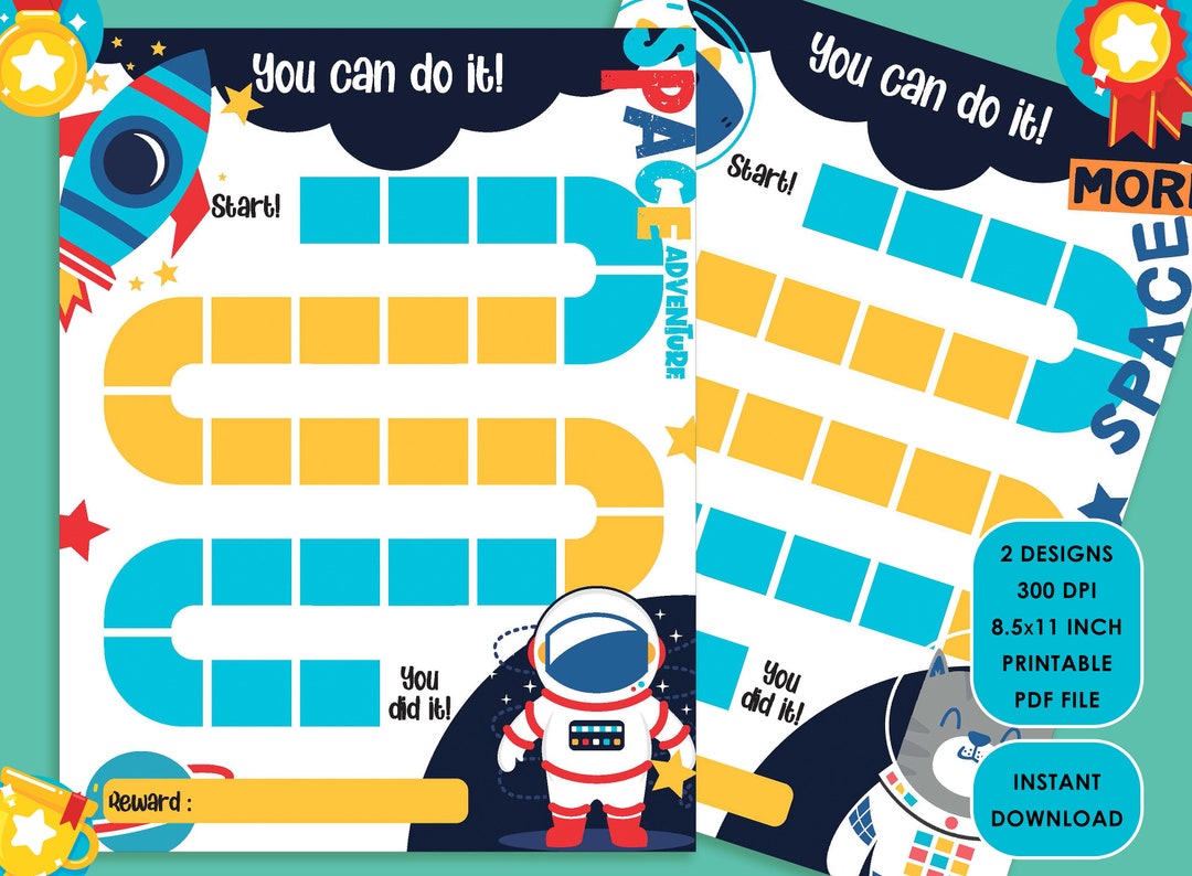 Printable Astronaut Explorer Reward Chart for Kids, a Way of Guiding ...