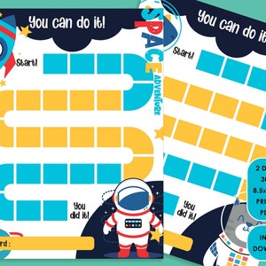 Printable Astronaut Explorer Reward Chart for Kids: Fun Behavior ...