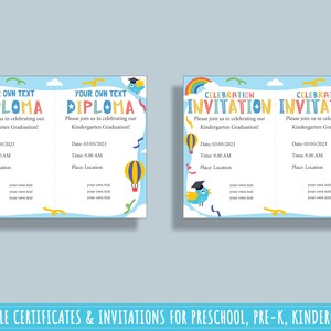 Editable Little Graduates: Preschool and Kindergarten Diplomas ...