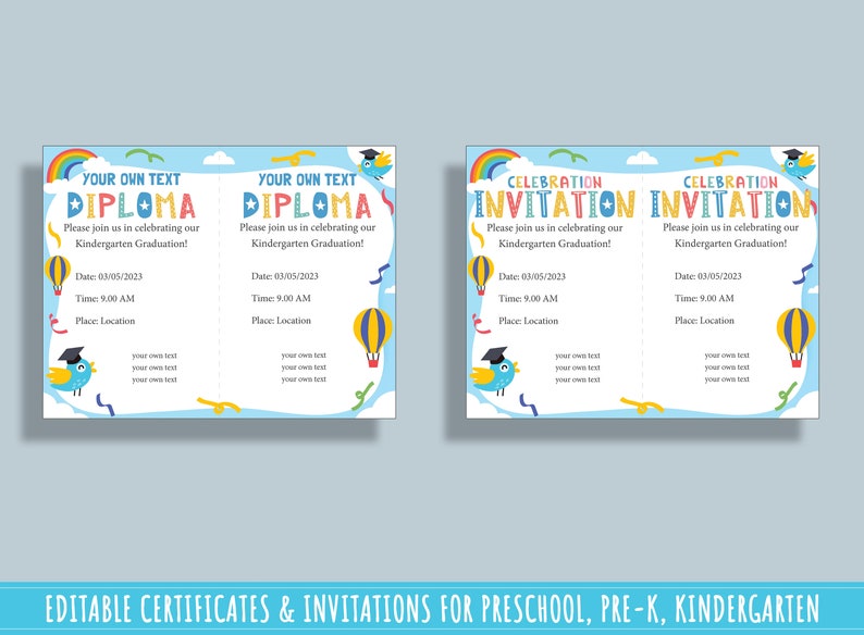 Editable Little Graduates: Preschool and Kindergarten - Etsy