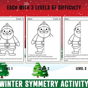Winter Symmetry Worksheet, Christmas Theme Lines of Symmetry Activity ...