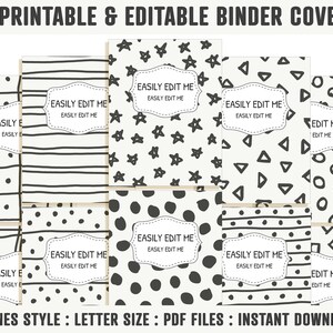 Binder Cover Printable Editable, 10 Covers+spines, Binder Insert ...