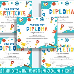Editable Sports Awards, Completion Certificates, Diplomas, and ...