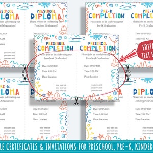 Certificate Template, Editable End of Year Diplomas, Certificates, and ...