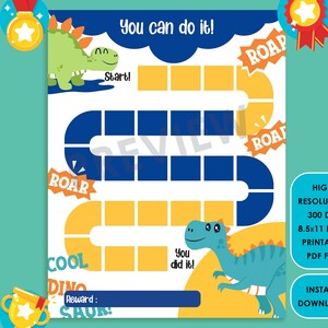 Printable Cool Dinosaur Reward Chart for Kids: 2 Fun Designs to ...