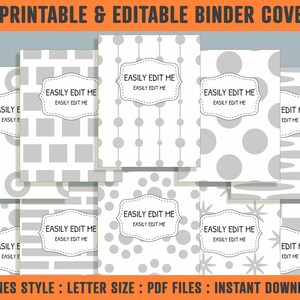 Geometric Patterns Collection Binder Covers, 10 Printable & Editable ...