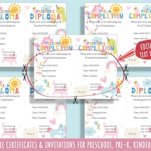 Editable Graduation Certificates, Diplomas, and Invitations Template ...