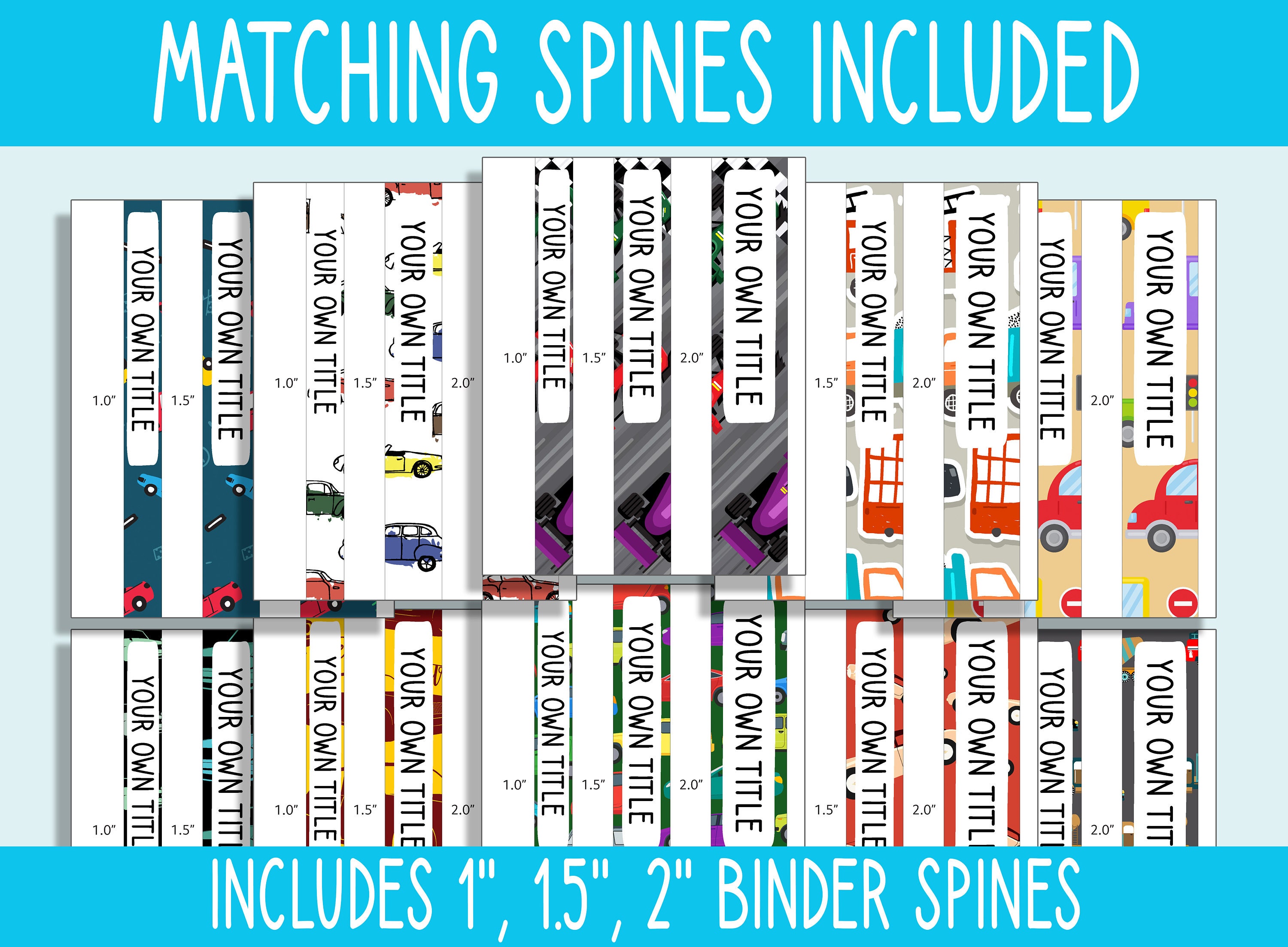 10 Editable Car Pattern Binder Covers Includes 1 1.5 - Etsy