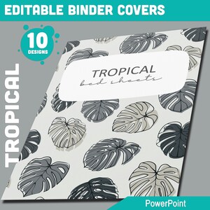 Powerpoint Binder Covers, 10 Printable/editable Tropical Pattern ...