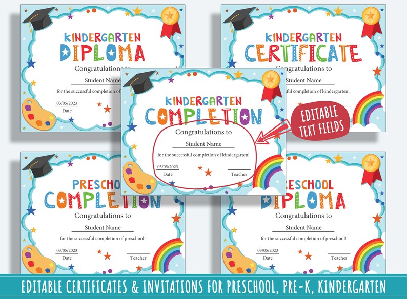 37 Editable Preschool and Pre-kindergarten Diplomas, Certificates ...