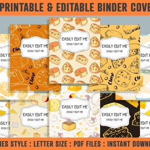Cheese Binder Cover, 10 Printable & Editable Covers + Spines, Teacher ...