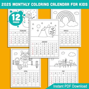 2025 Calendar Coloring Activity: Fun and Creative Monthly Themes ...